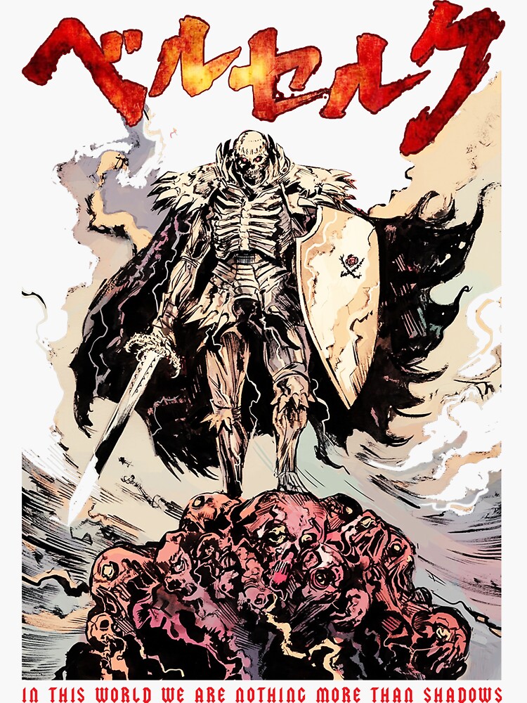 "Skull Knight Skeleton Warrior Anime Manga" Sticker by KIshirt | Redbubble