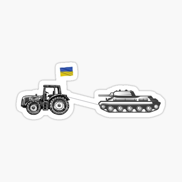 "Ukrainian Farmer Towing Russian Tank" Sticker for Sale by happy-store ...