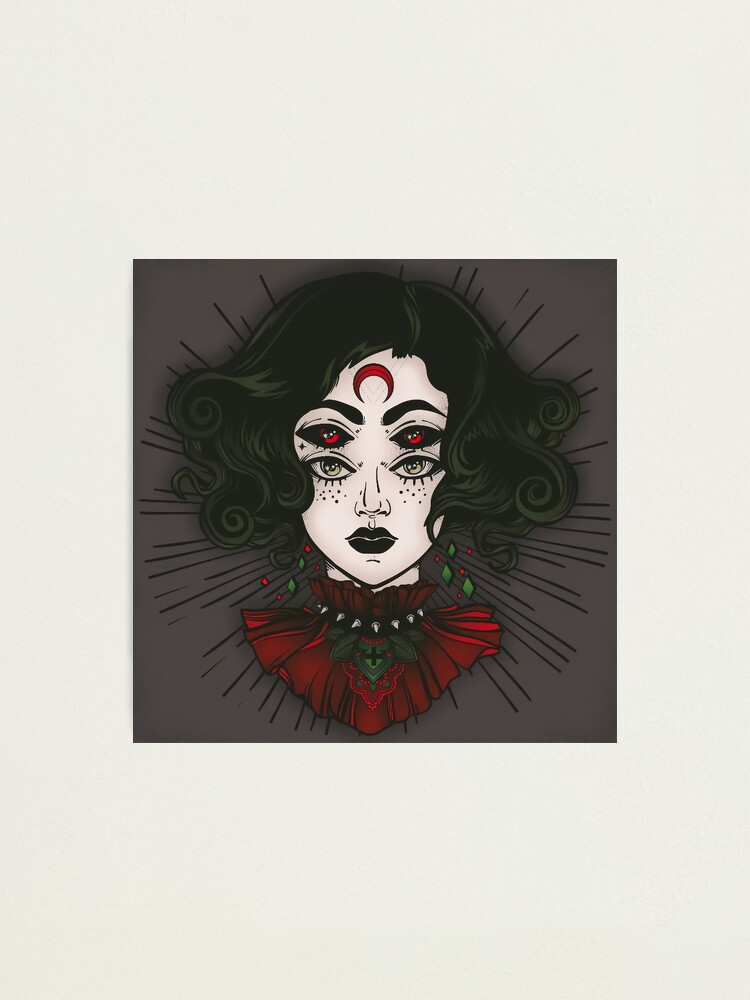 "Four-Eyed Demonic Gothic Girl With Crescent Moon On Forehead ...