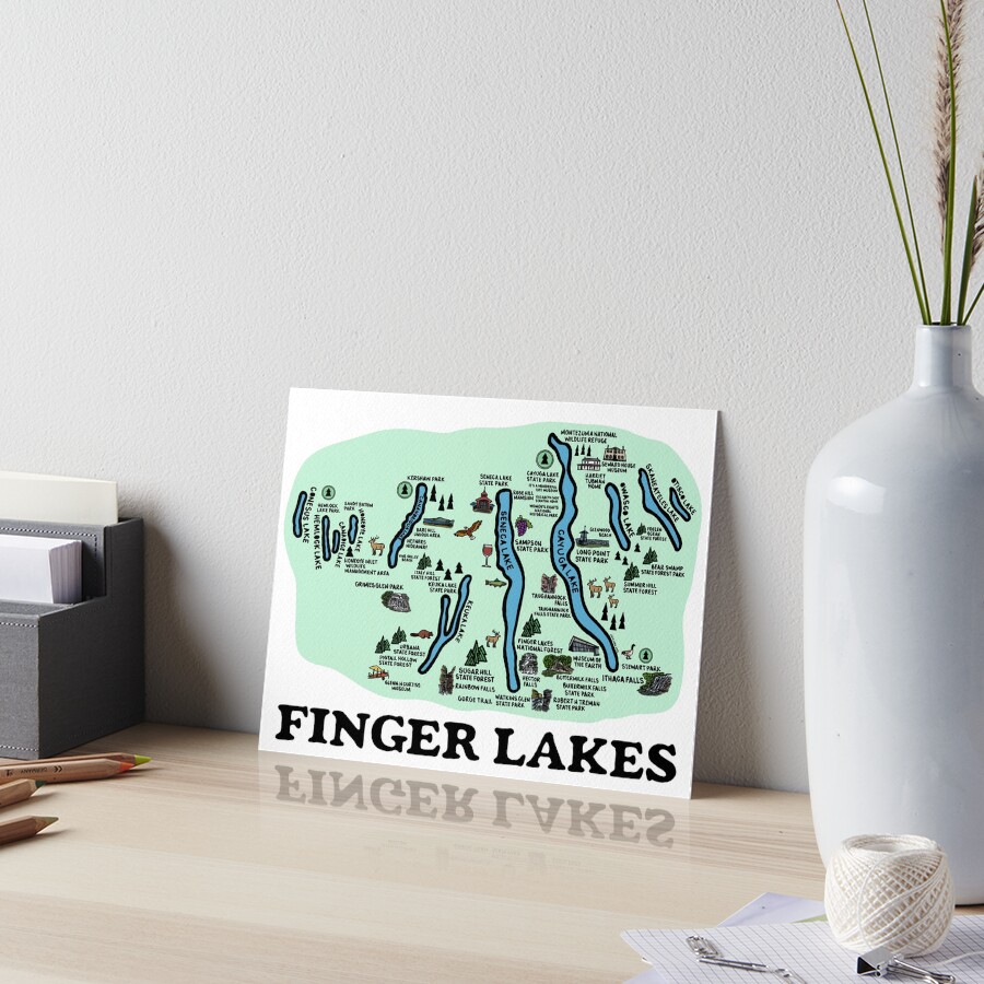 "Finger Lakes Map " Poster for Sale by fiberandgloss | Redbubble