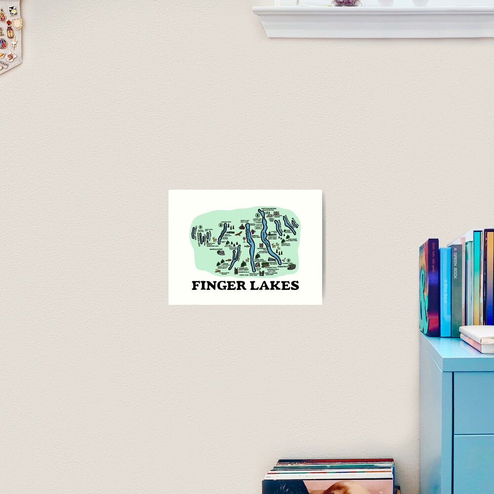 "Finger Lakes Map " Poster for Sale by fiberandgloss | Redbubble