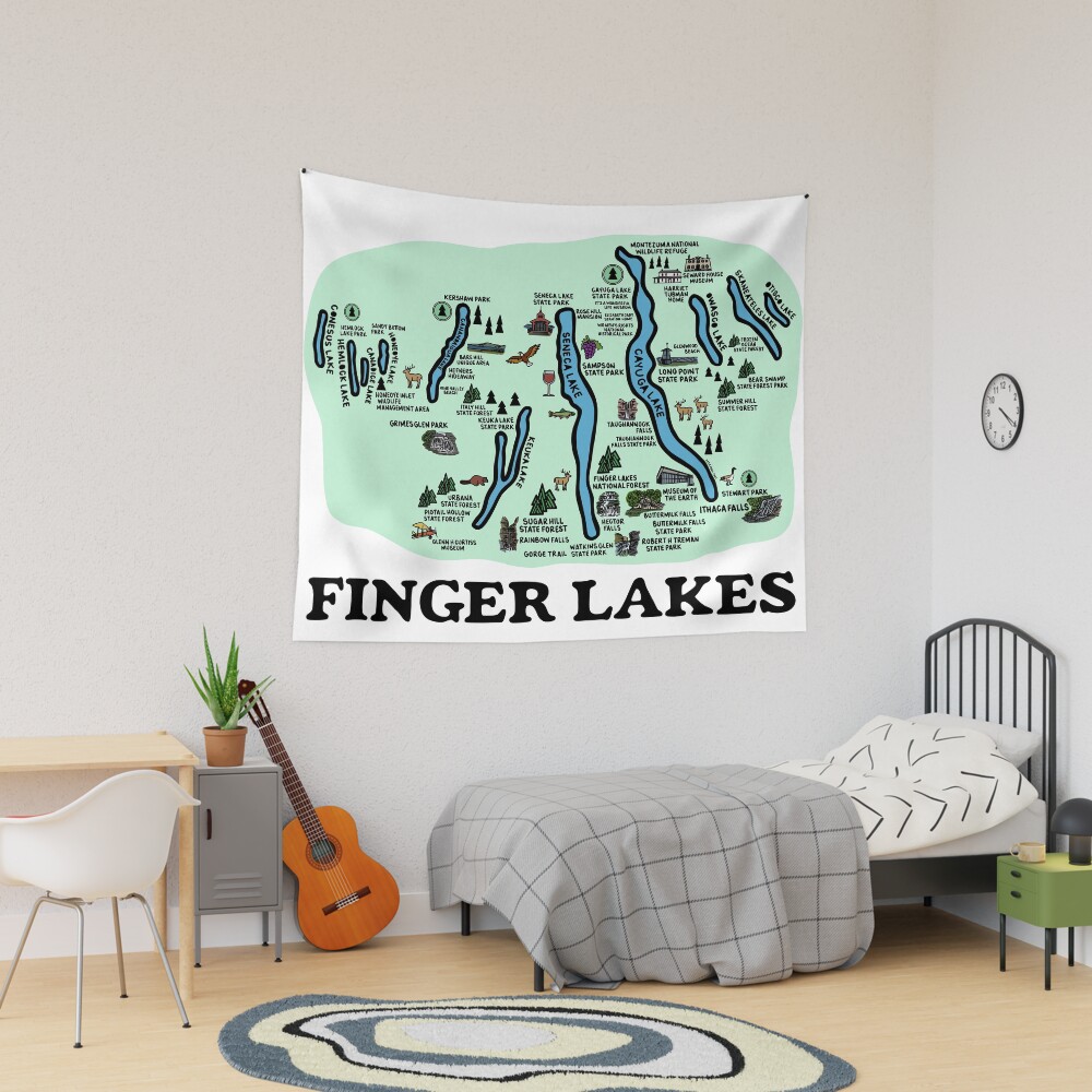 "Finger Lakes Map " Poster for Sale by fiberandgloss | Redbubble