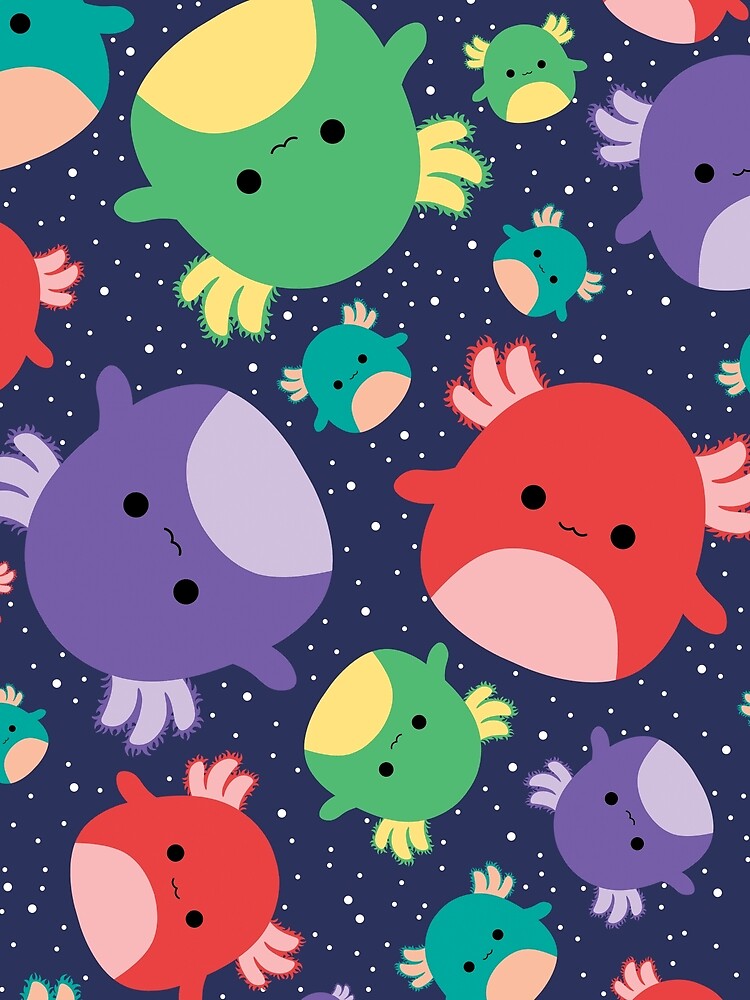 Póster «Un montón de Lotls | Squishy Squish Axolotl Rainbow Kawaii ...