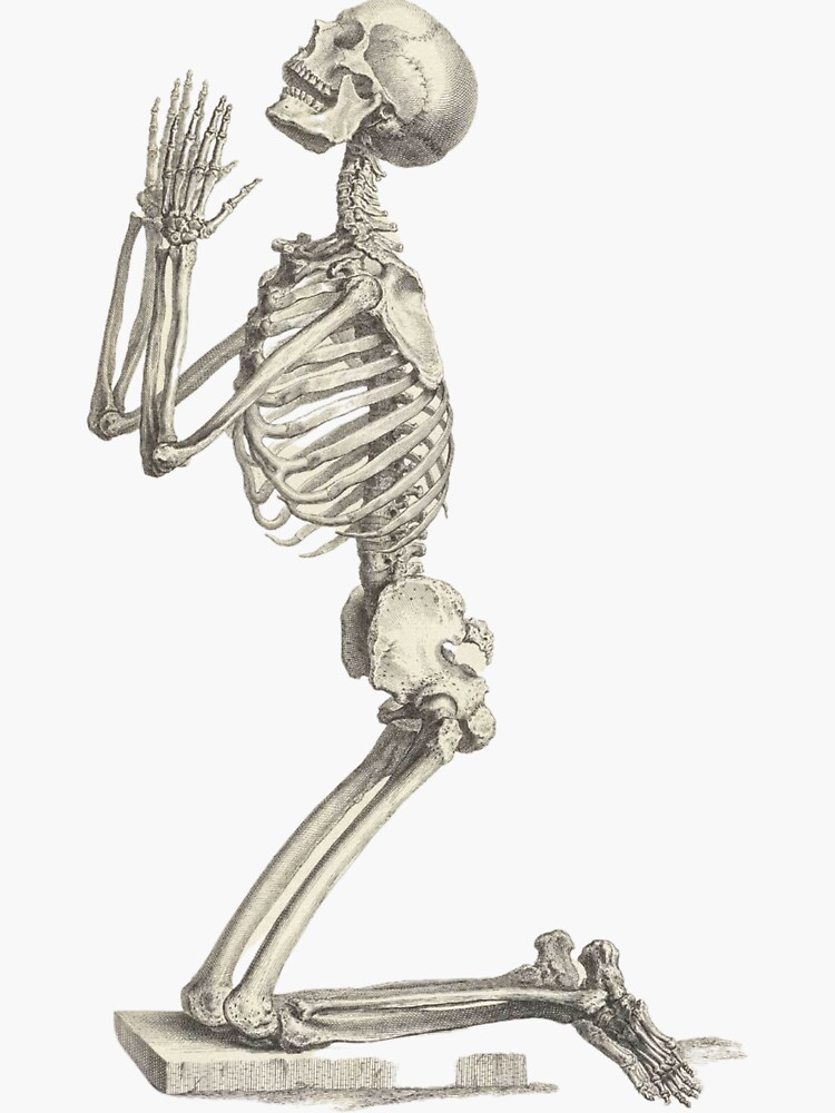 "Praying Skeleton" Sticker by GaryLee1213 | Redbubble