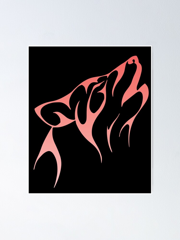 "Wolf Art in peach color gradient " Poster for Sale by Cute--Animals ...