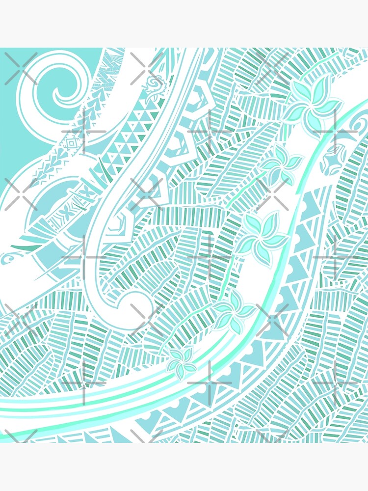 "Samoan - Polynesian - Hawaiian Ocean Blue Tribal Artboard 2050" Art ...