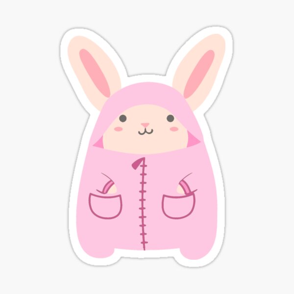 "Cute bunny in pink pajamas" Sticker by KapPlanet | Redbubble