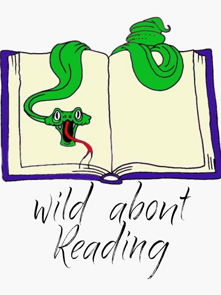 "wild about reading" Sticker by bruno7a7 | Redbubble