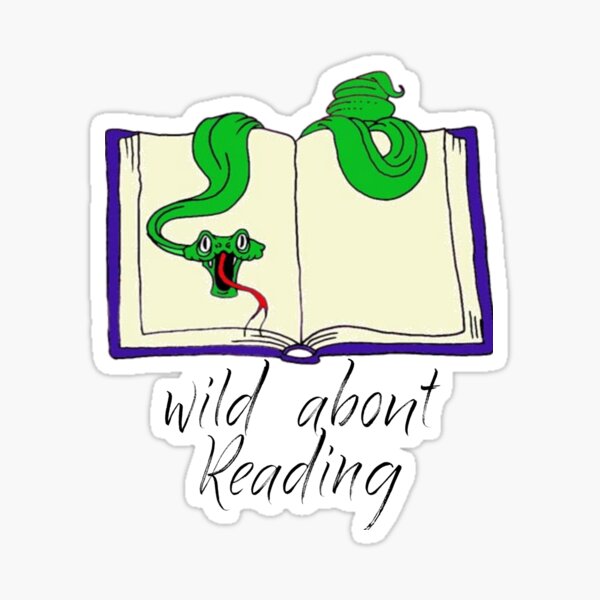 "wild about reading" Sticker by bruno7a7 | Redbubble