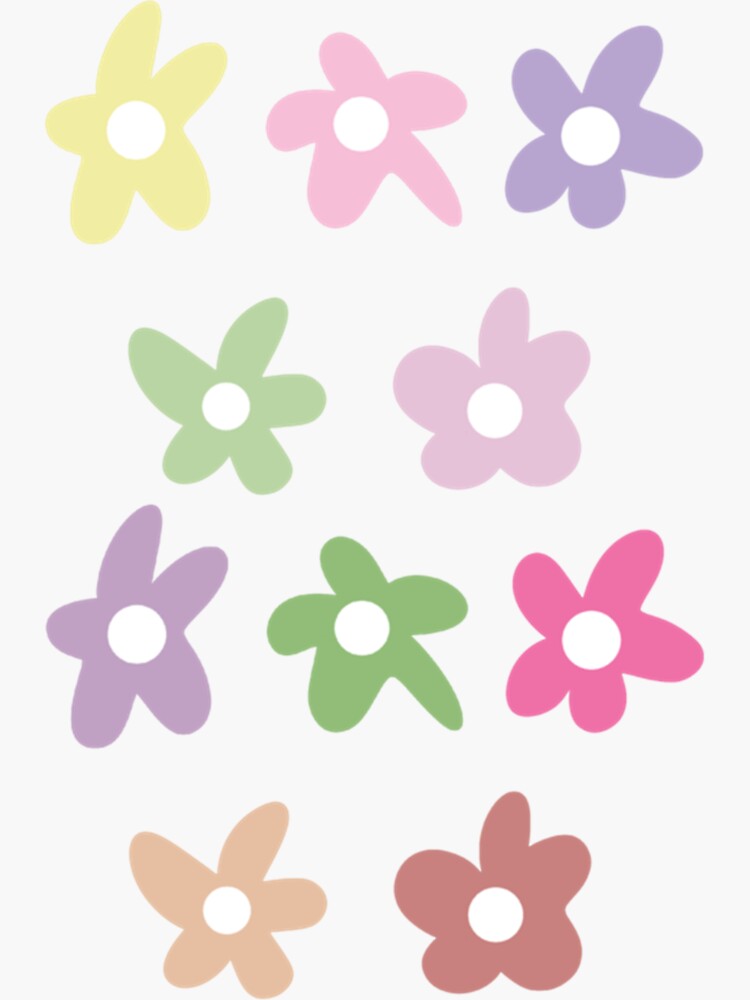 "pastel flowers " Sticker by strawberryds | Redbubble