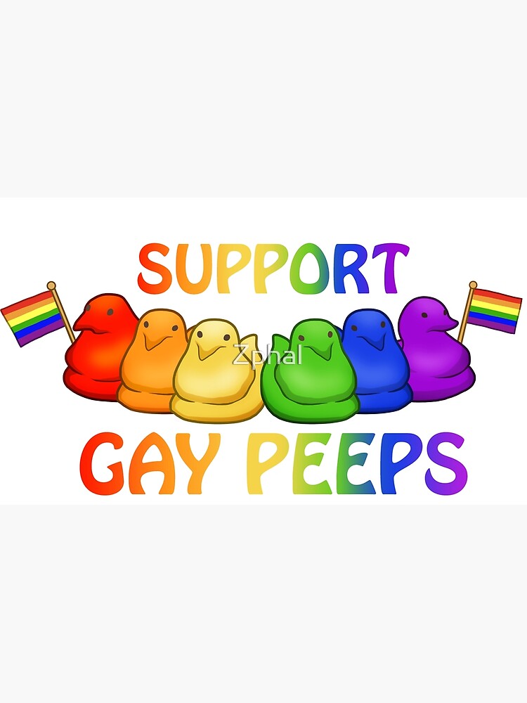 "Support Gay Peeps - Rainbow Marshmallow Peep Chicks w/ Pride Flags LGBT+" Art Print for Sale by ...