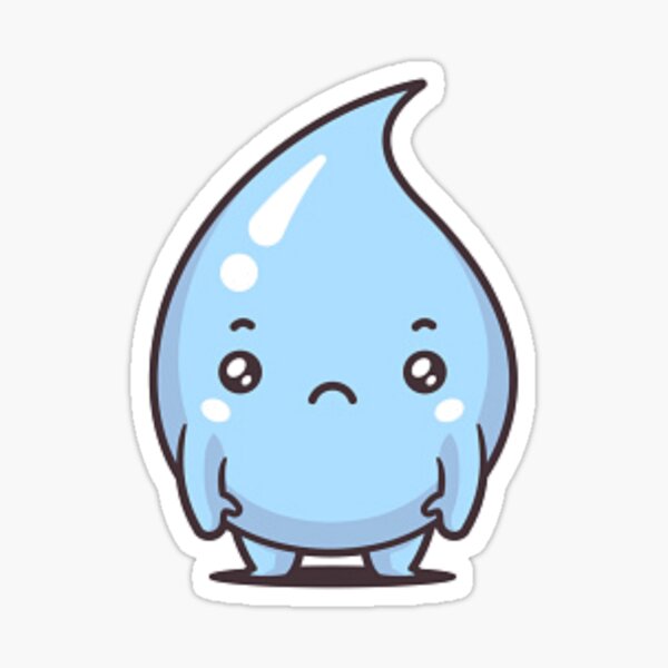 "Sad Kawaii Water Drop" Sticker for Sale by Teepocalypse | Redbubble