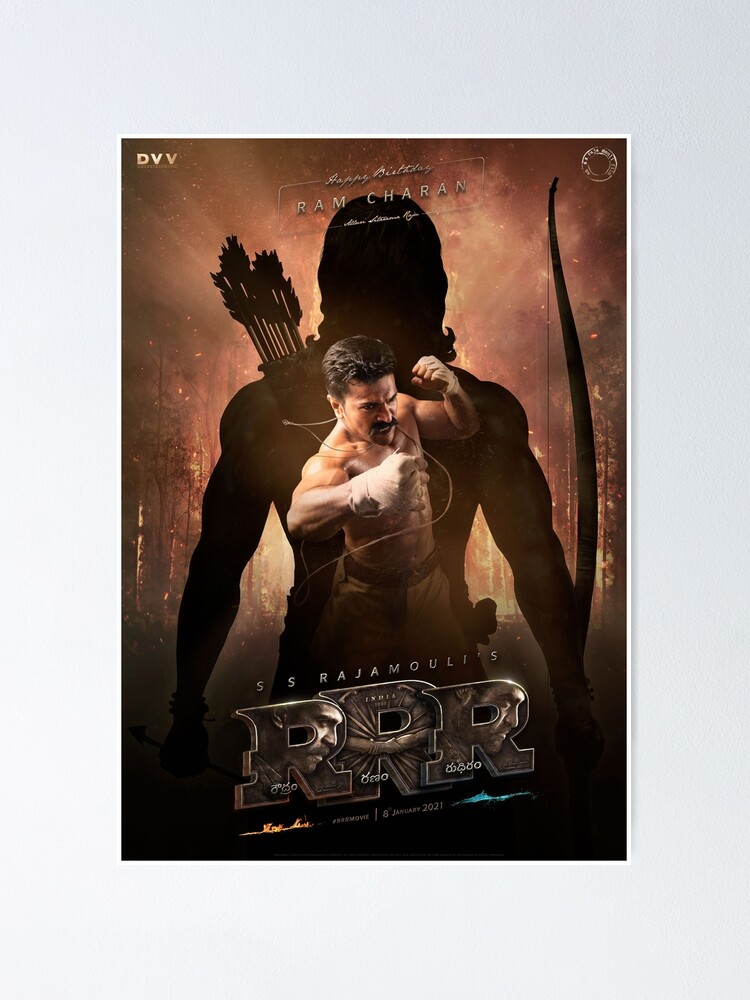 "RRR Movie Ram Charan poster" Poster by richatay | Redbubble