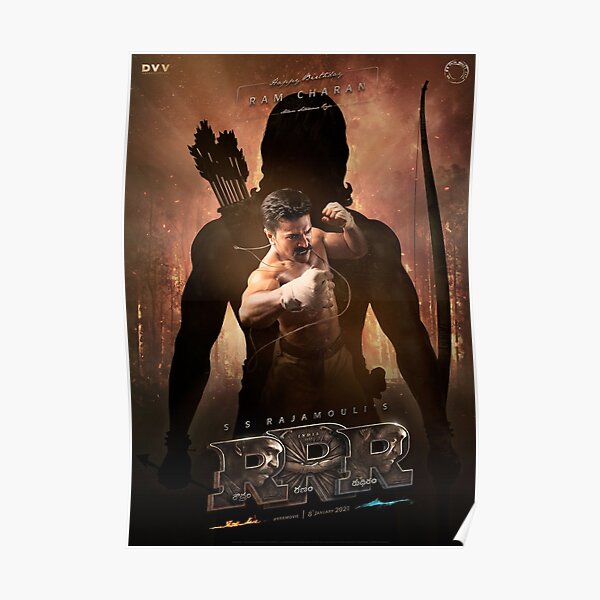 "RRR Movie Ram Charan poster" Poster by richatay | Redbubble