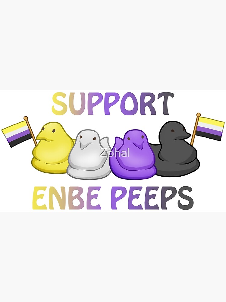 "Support Enbe Peeps - Marshmallow Peep Chicks w/ Non-Binary Pride Flags LGBT+" Photographic ...