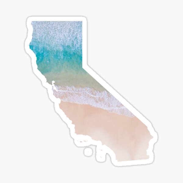 "California State + Beach" Sticker for Sale by rodentpad | Redbubble