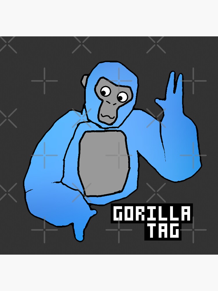"Classic Gorilla Tag Logo Blue Gorilla " Sticker by BTCMOON | Redbubble