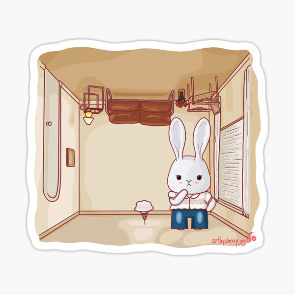 "Bunny’s house " Sticker for Sale by artbycherry-jpg | Redbubble