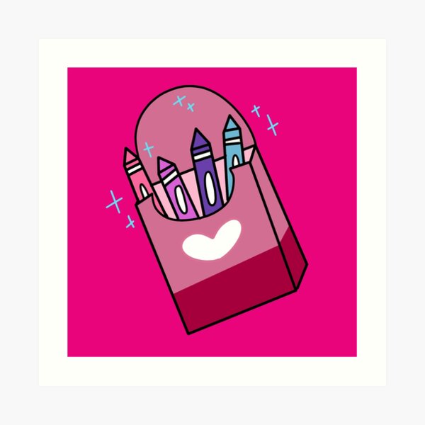 "Pink Sparkly Crayon Box" Art Print by SaradaBoru | Redbubble