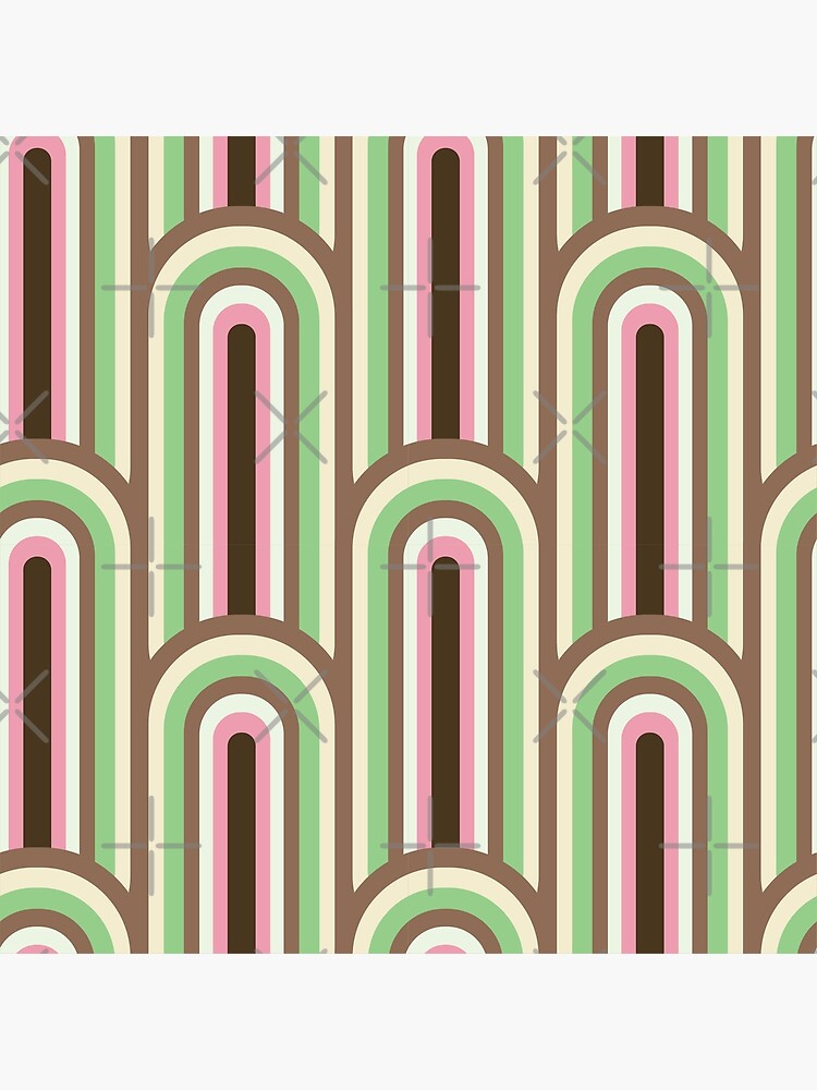 "Ice Cream Loops - Vintage 1960s Geometric Rainbow Pattern | 1969 Retro ...