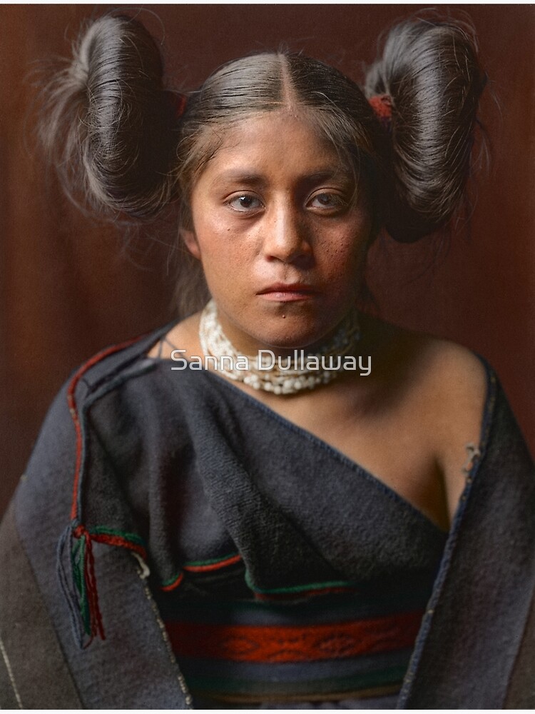 "A Tewa girl, photographed by Edward S. Curtis in ca. 1906" Art Print ...