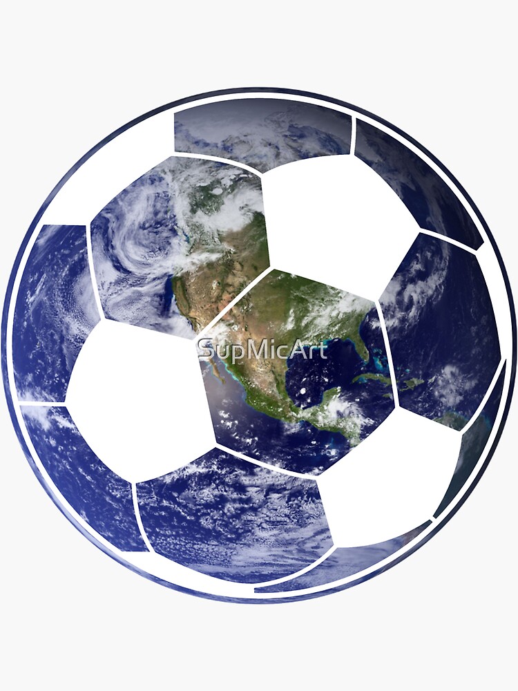 "Sport Soccer Football ball earth" Sticker for Sale by SupMicArt ...