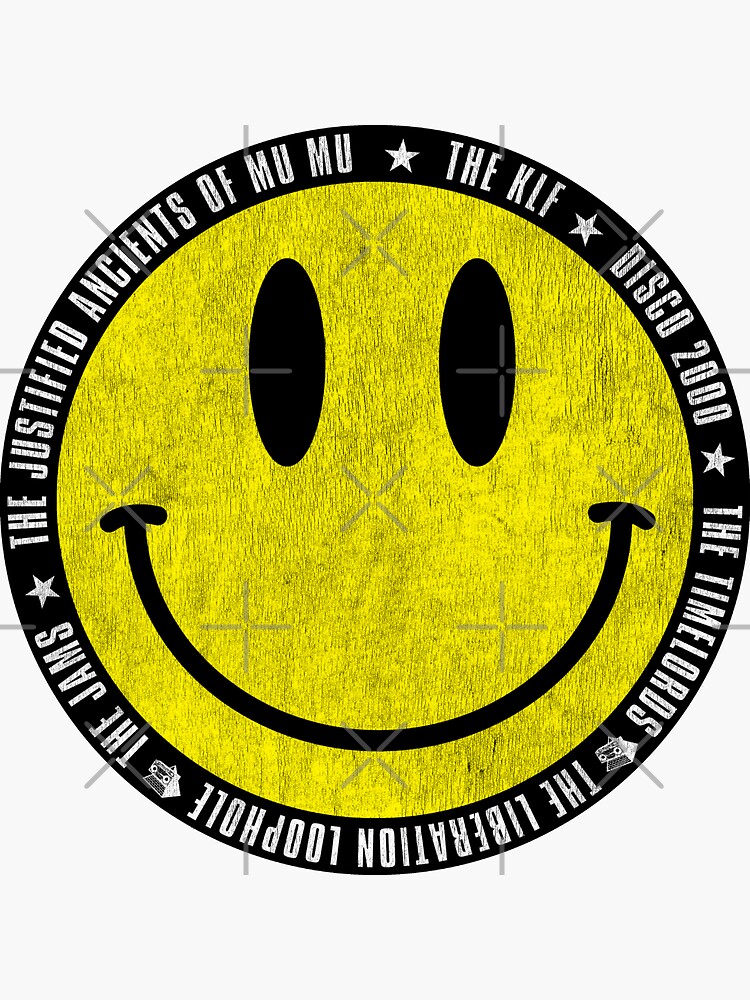 "distressed smiley" Sticker by 23FOREVER | Redbubble