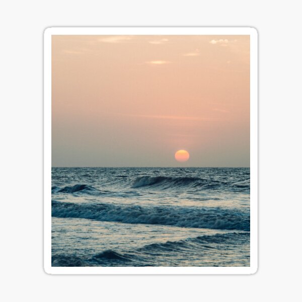 "Waves and Sunset" Sticker by metamorfosedsgn | Redbubble