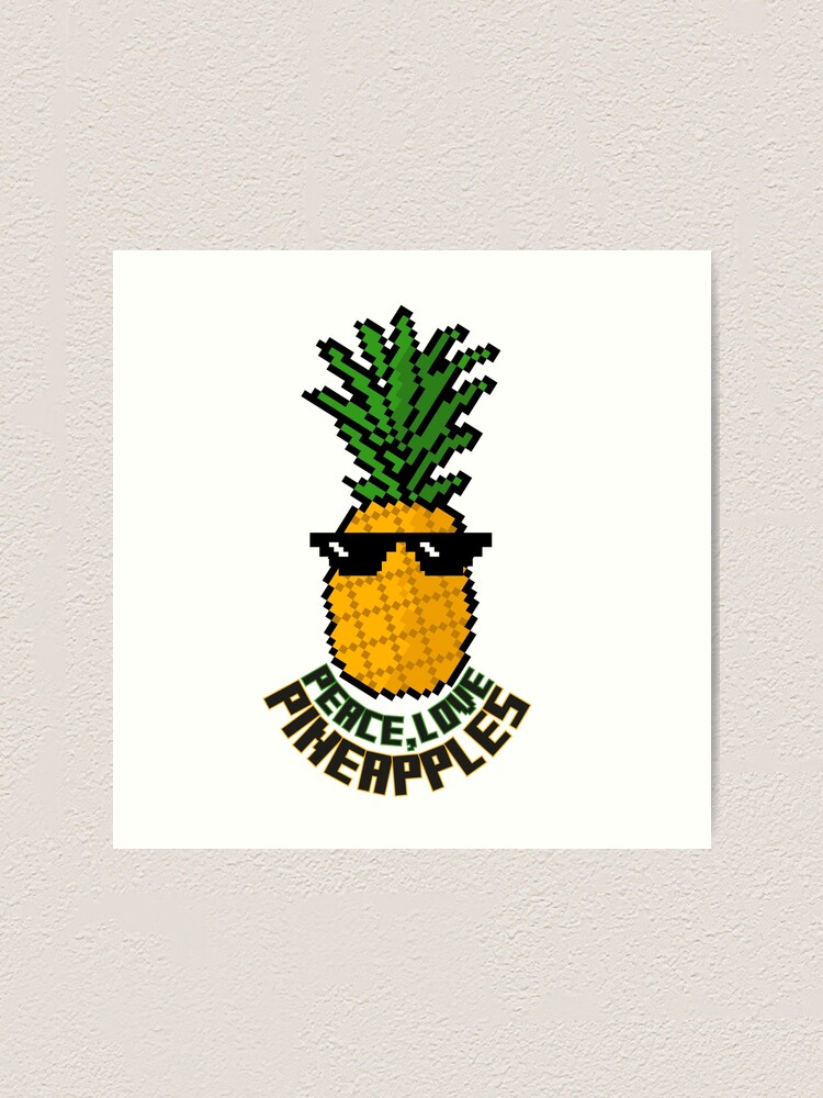 "Cool Pineapple Pattern | 8 Bit Pixel Art Fruit" Art Print for Sale by ...