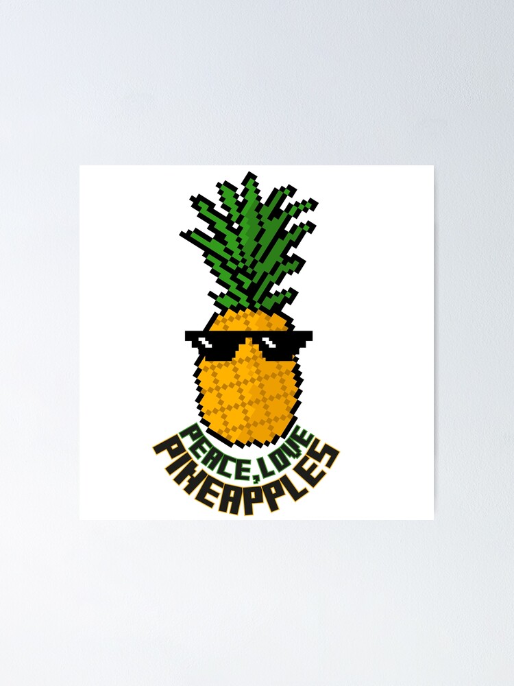 "Cool Pineapple Pattern | 8 Bit Pixel Art Fruit" Poster for Sale by ...