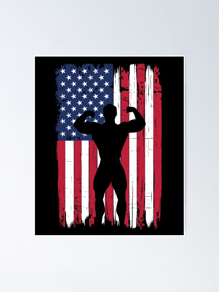 "Workout Lifting American Flag USA Patriot Fitness" Poster for Sale by ...