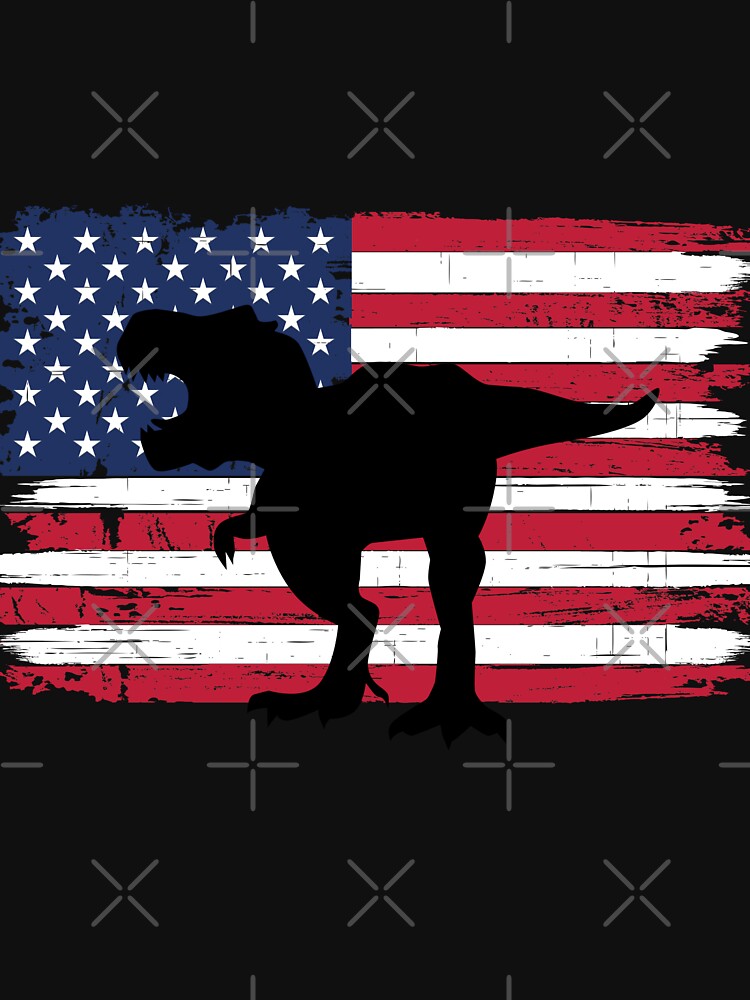 "T Rex Dinosaur American Flag USA Patriot Jurassic" T-shirt by ...