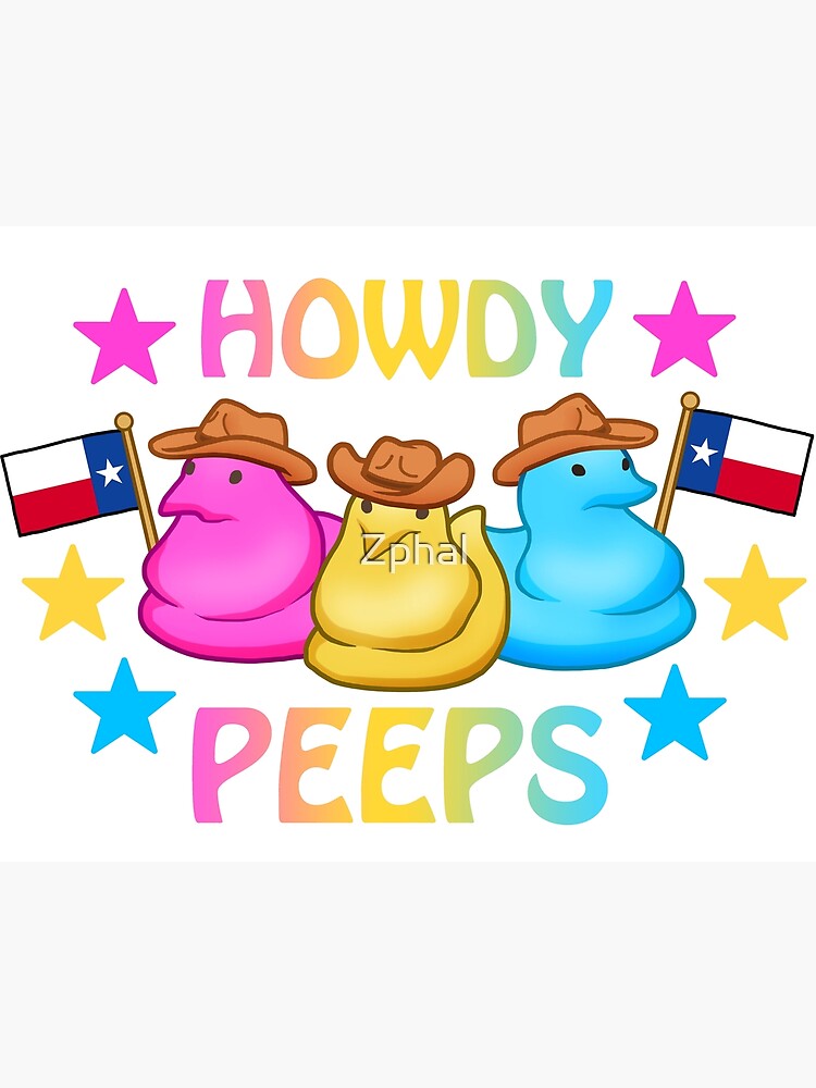 "Howdy Peeps - Rainbow Pastel Marshmallow Peep Chicks w/ Texas State ...