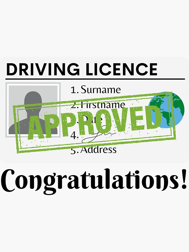 "Driving licence approved" Sticker by ray-designs- | Redbubble
