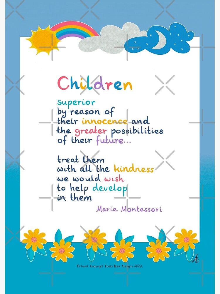 "Maria Montessori quote" Poster for Sale by CaelaBeeDesigns | Redbubble