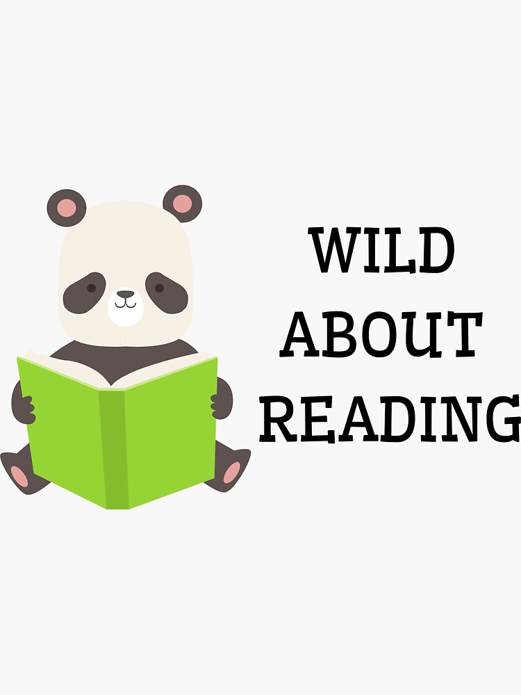 "Wild About Reading" Sticker for Sale by cutedesign1234 | Redbubble