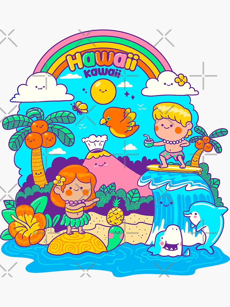 "Hawaii kawaii" Sticker by ppmid | Redbubble