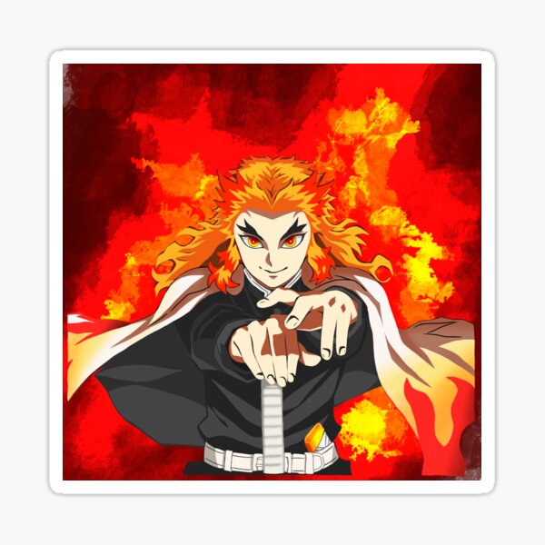 "Kyojuro Rengoku from Anime Demon Slayer" Sticker by animead | Redbubble