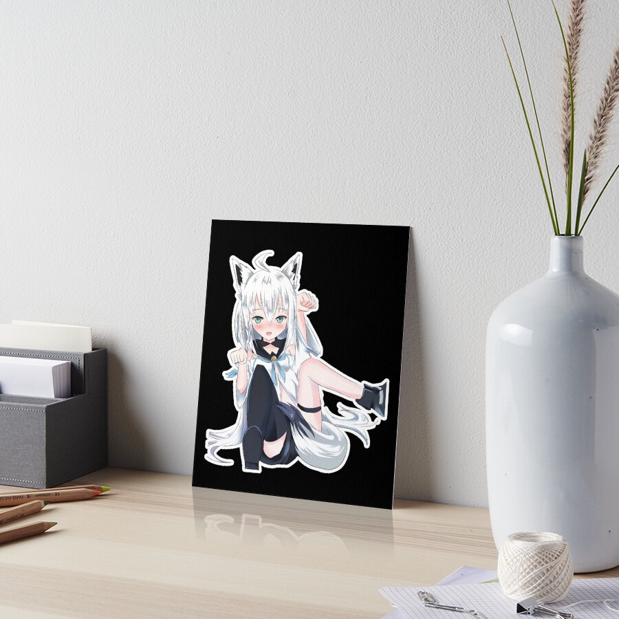 "Shirakami Fubuki Cat Pose Hololive Gamers" Art Board Print by Risumu ...