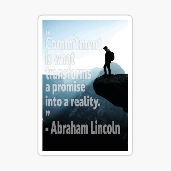 "Motivational Quote Poster - Commitment" Sticker by WattsDesignsUS ...