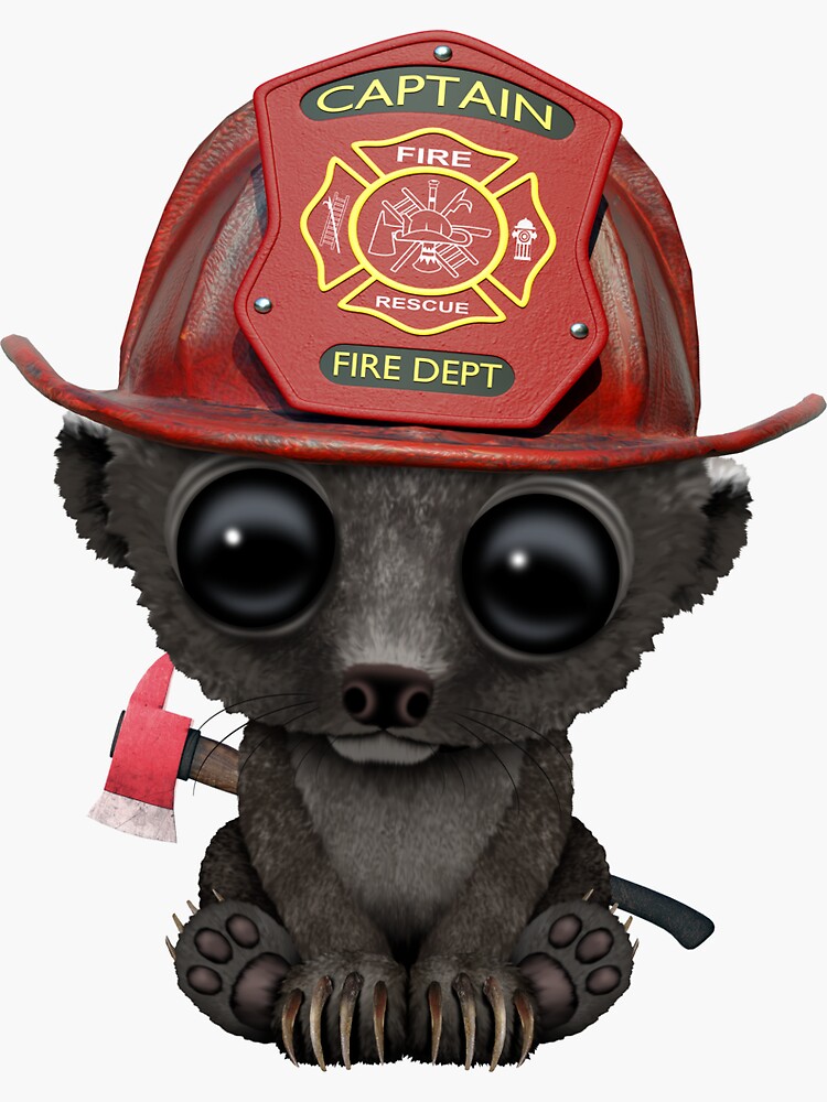 "Cute Baby Honey Badger Firefighter" Sticker by JeffBartels | Redbubble
