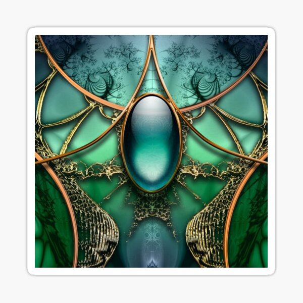 "Blue jewel with jade" Sticker by FGCART | Redbubble