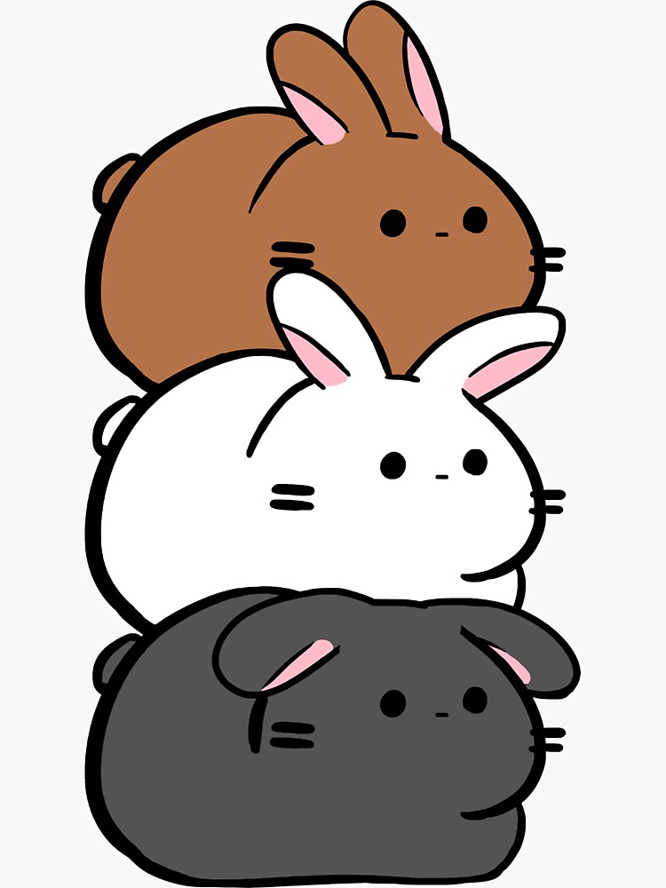 "bunny rabbit stack" Sticker for Sale by EmilyFun | Redbubble