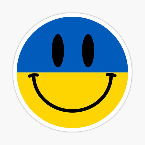 "SMILEY FACE-Ukrainian flag color-" Sticker for Sale by DRIPPED-STORE ...