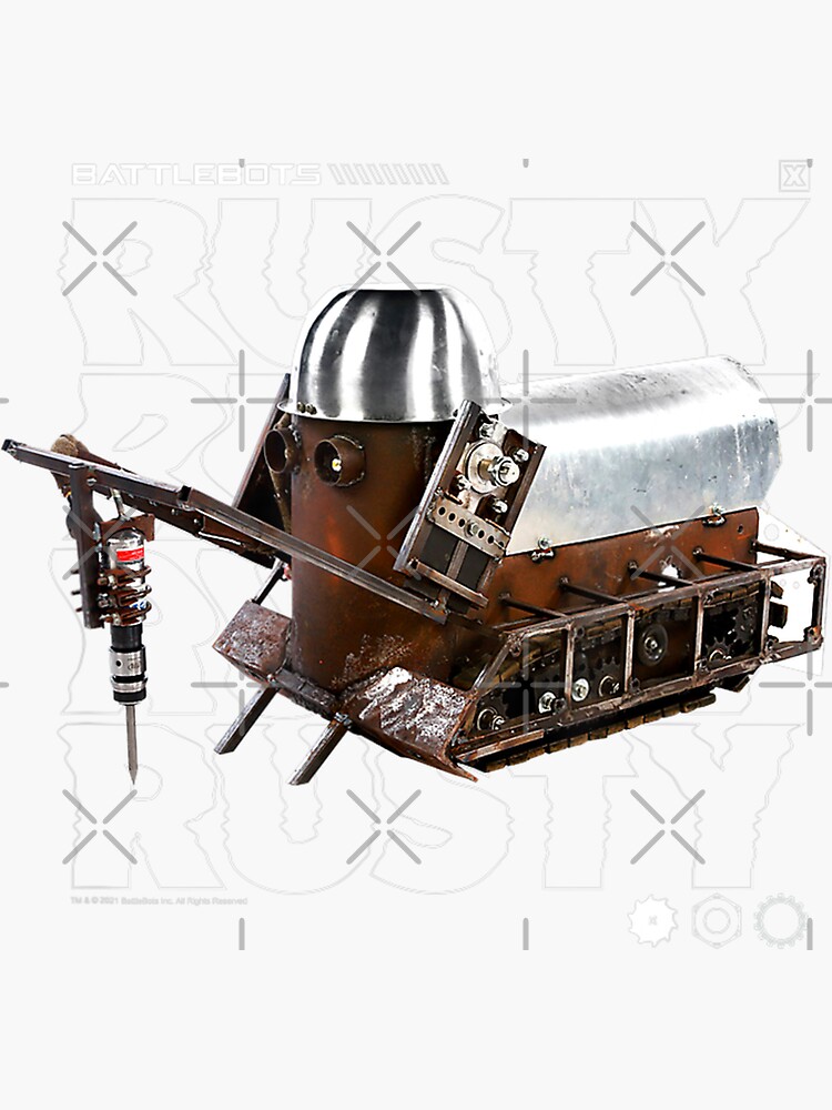 "BattleBots Rusty Robot Text Stack" Sticker by simpleAI | Redbubble