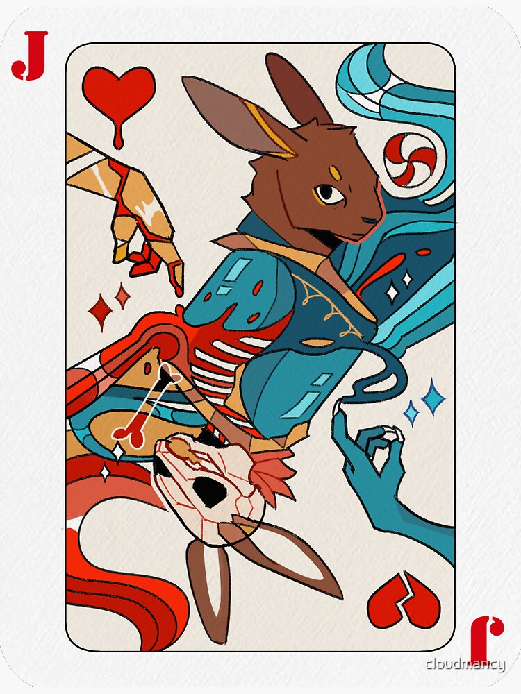 "knave of regrets - lapin cadbury" Sticker for Sale by cloudmancy ...