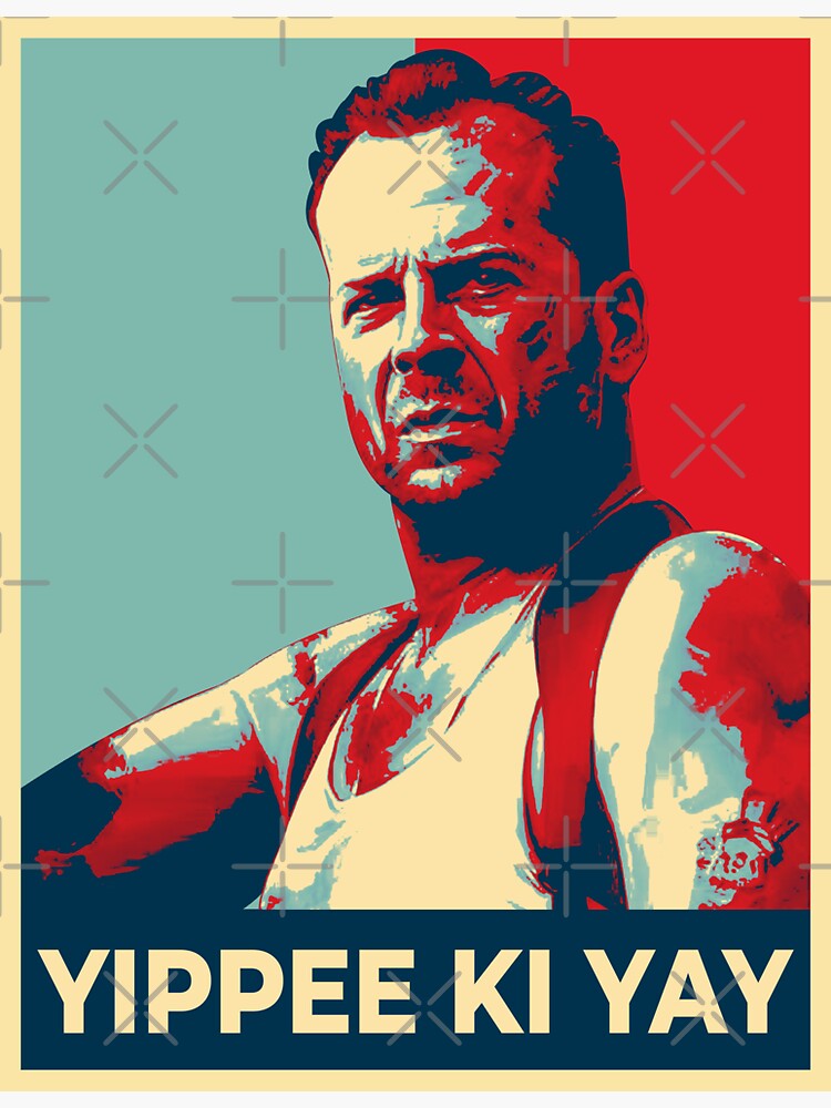 "Retro Yippee Ki Yay Pop Art Portrait" Sticker for Sale by MirjamBizjak | Redbubble