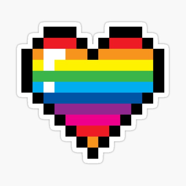"Rainbow Pixel Game Life Heart" Sticker by PixelArtPlanet | Redbubble