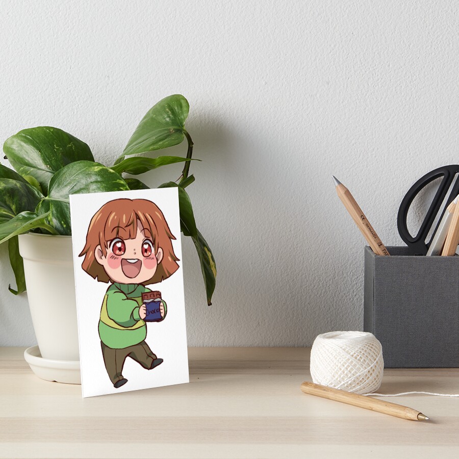 "Chara Dreemurr loves Chocolate (chibi)" Art Board Print for Sale by ...