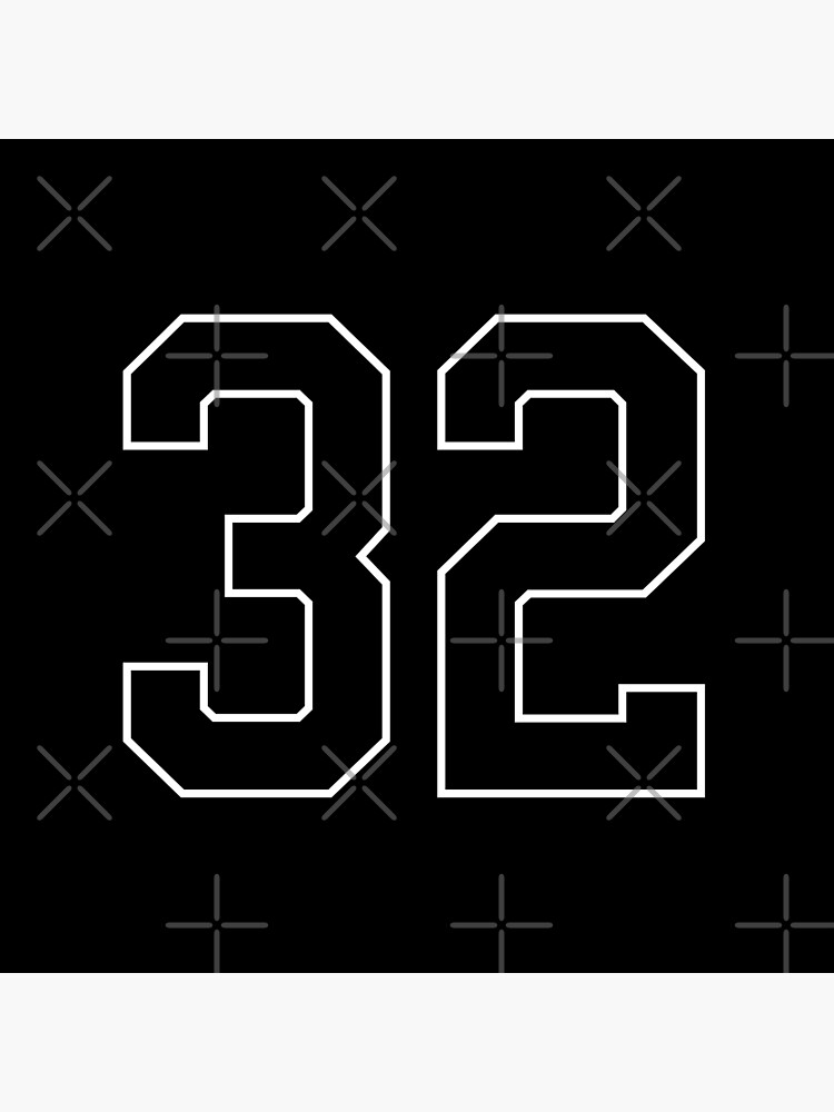 "Black Number 32 lucky sports jersey thirty two" Poster for Sale by ...